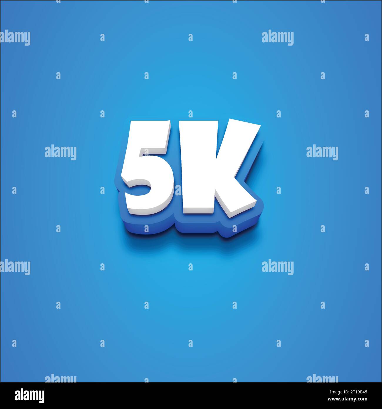 Vector 3D 5K text on a blue blackground Stock Vector Image & Art - Alamy