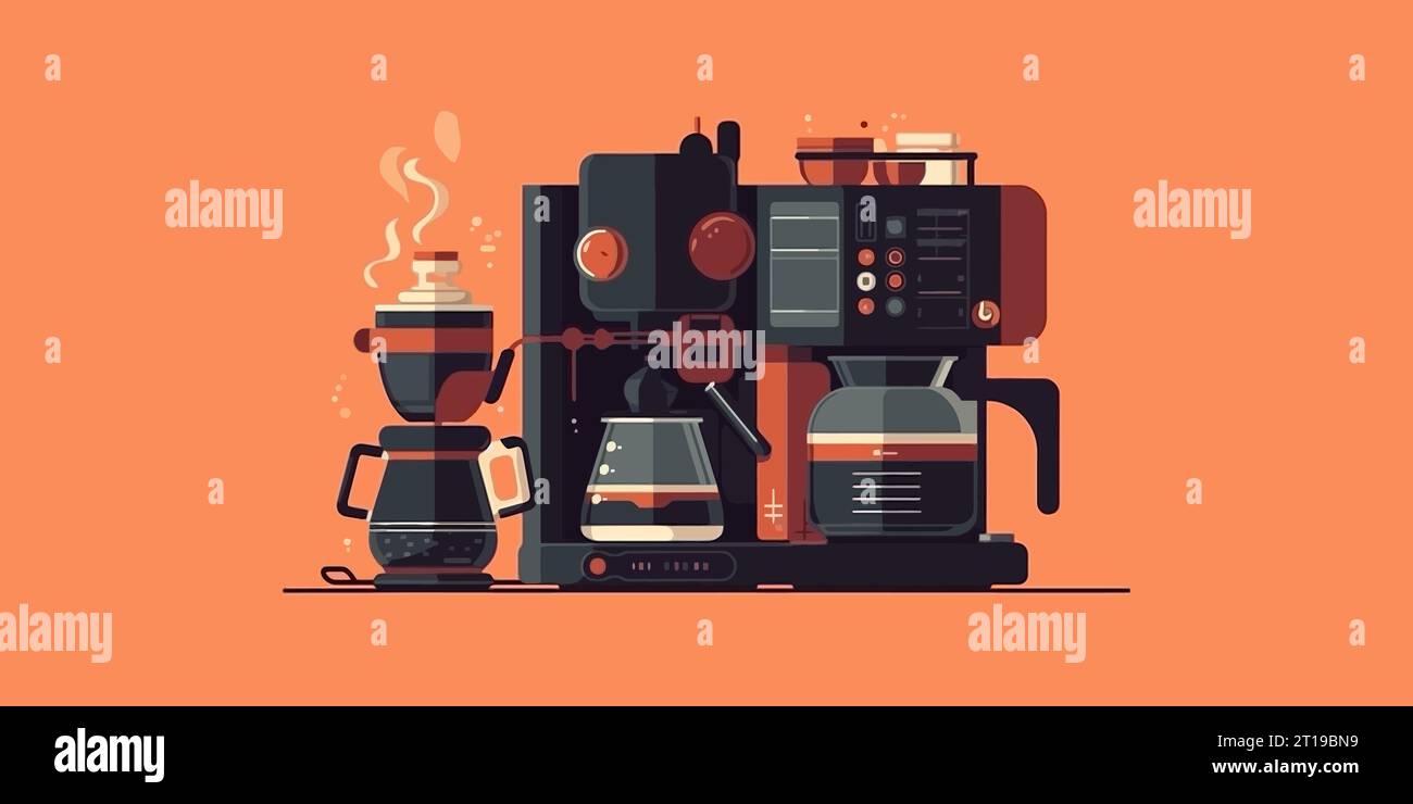 Coffee machine flat illustration. Vector isolated Stock Vector Image ...