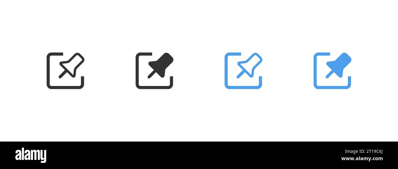 Push pin buttons, thumbtack icon set. Vector isolated illustration ...