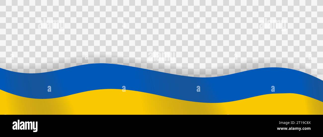 Ukraine flag ribbon on transparent background. Isolated vector ...