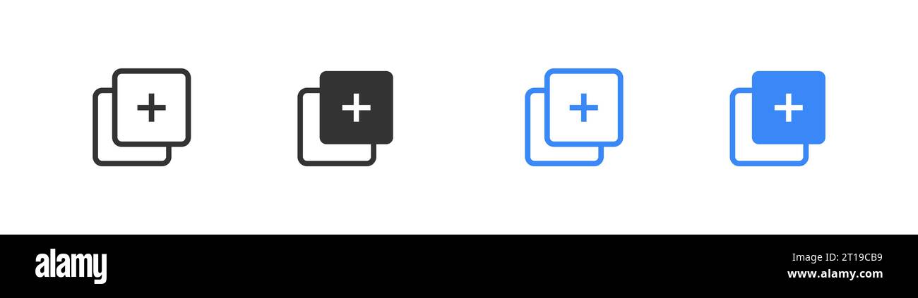 New tab on browser or copy icon. Set web button in flat style. Vector ...