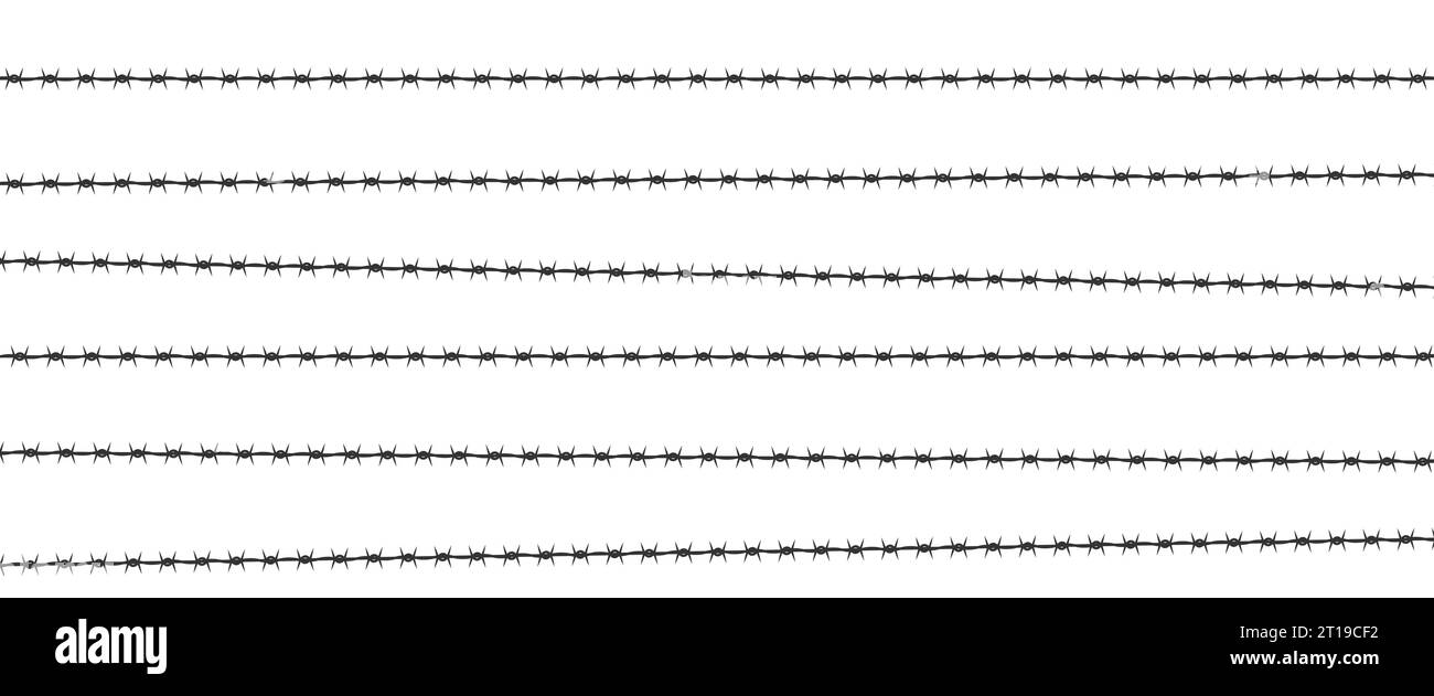 Barbed wire pattern, background of black silhouette icons. Isolated ...