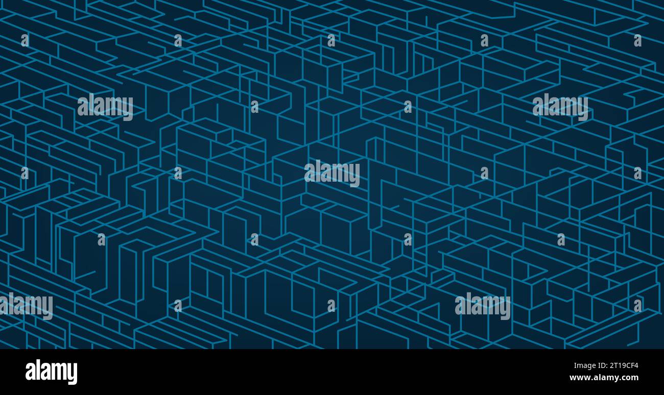 Abstract blue technology line background. Digital and science ...