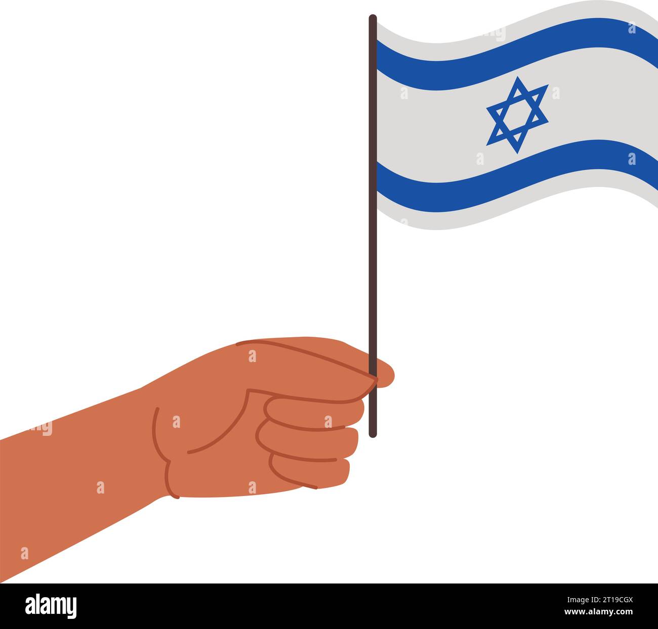 Israeli flag in the wind Stock Vector Images - Alamy