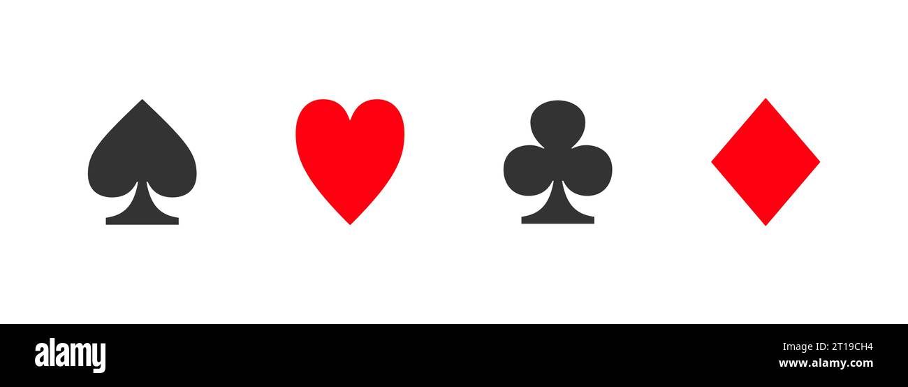 Suit deck playing cards. Set poker and casino icon. Vector isolated ...