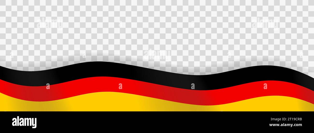 German flag ribbon on transparent background. Isolated vector ...