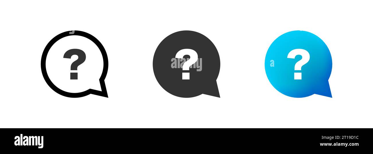 Question mark in round speech bubble icon. Vector isolated illustration ...
