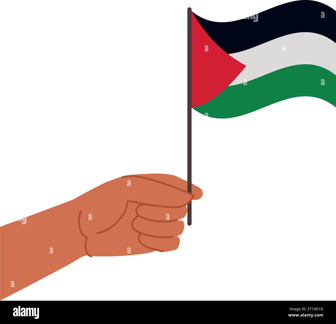 palestine flag in hand waving Stock Vector Image & Art - Alamy
