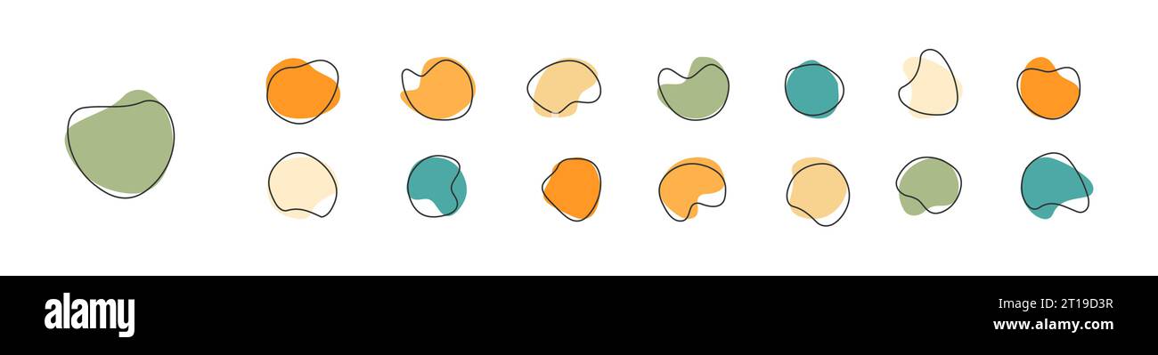 Blob shape set. Random irregular simple abstract forms for design. Liquid isolated vector ...