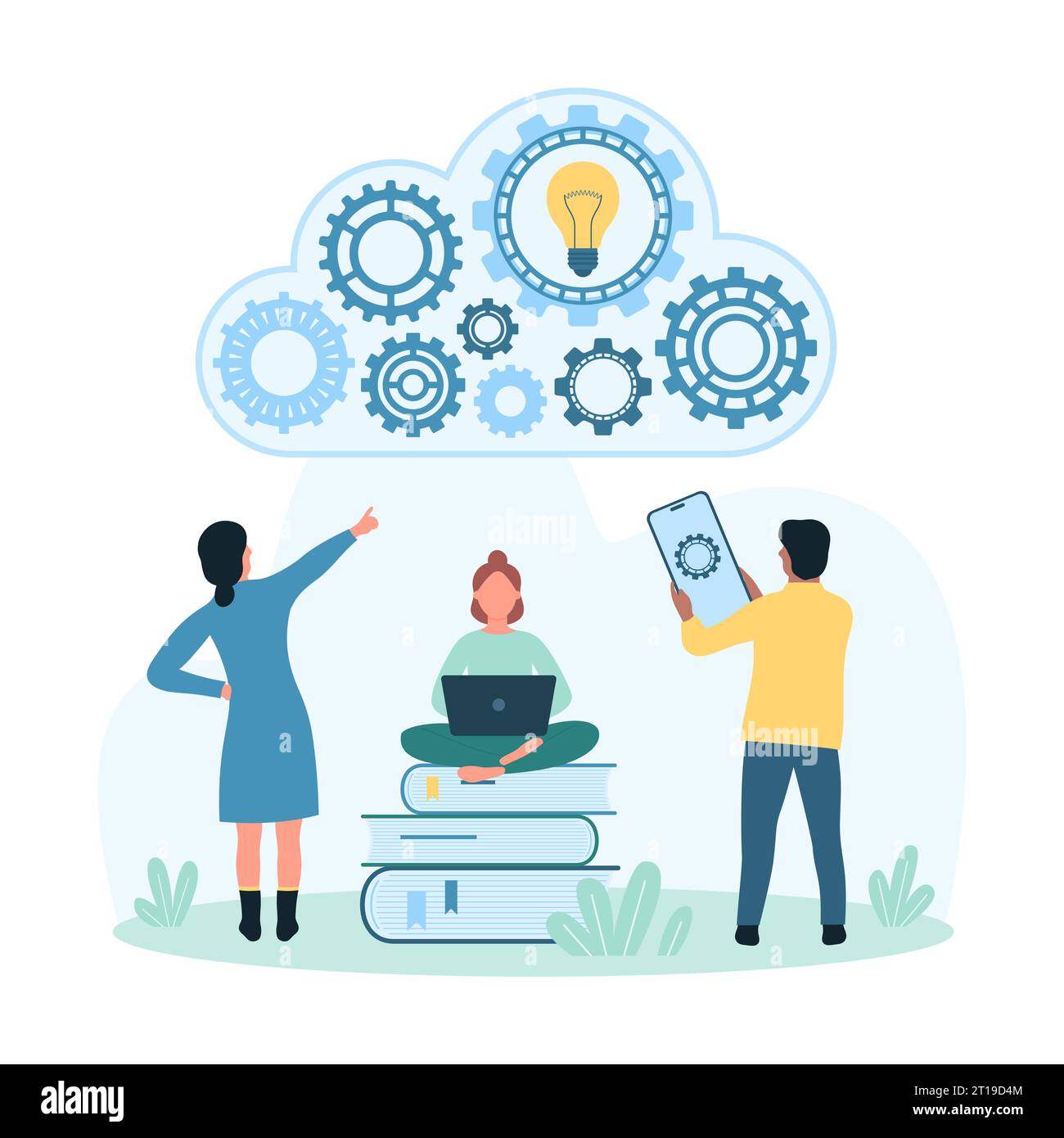 Settings, configuration of cloud service vector illustration. Cartoon ...