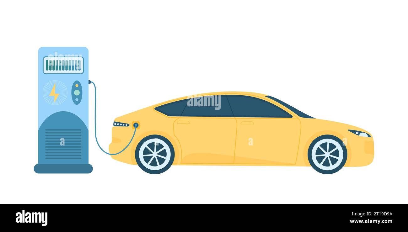 Electric car charging station, electromobility vector illustration ...