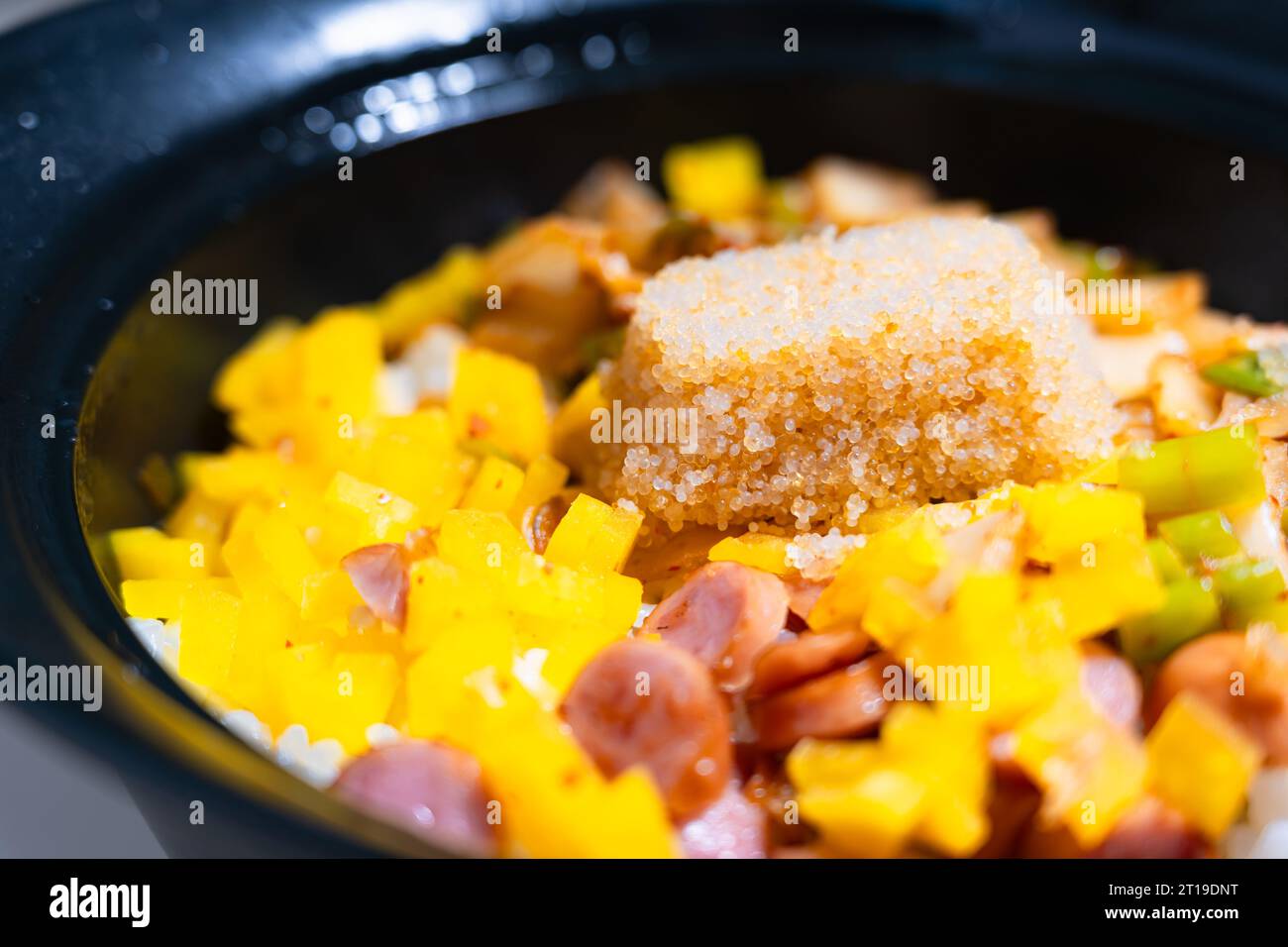 Rice with Flying Fish Roe is traditional korean food. It is a type of ...