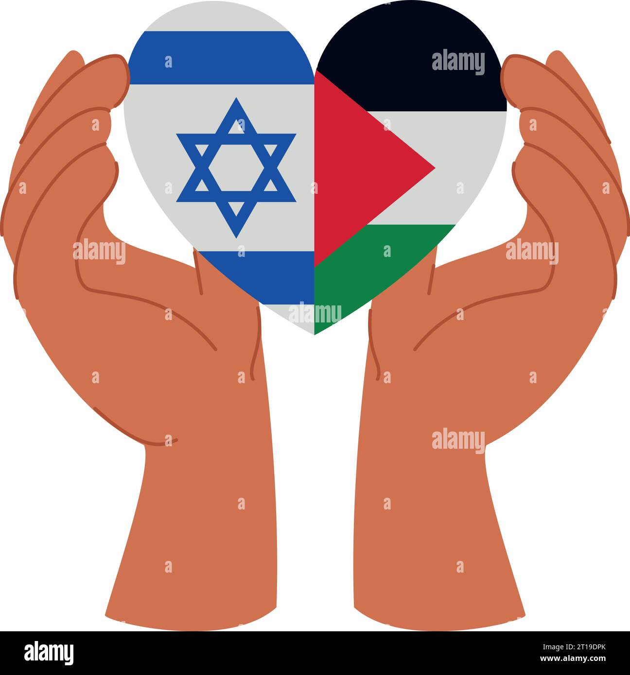israel and palestine flags with hands Stock Vector Image & Art - Alamy