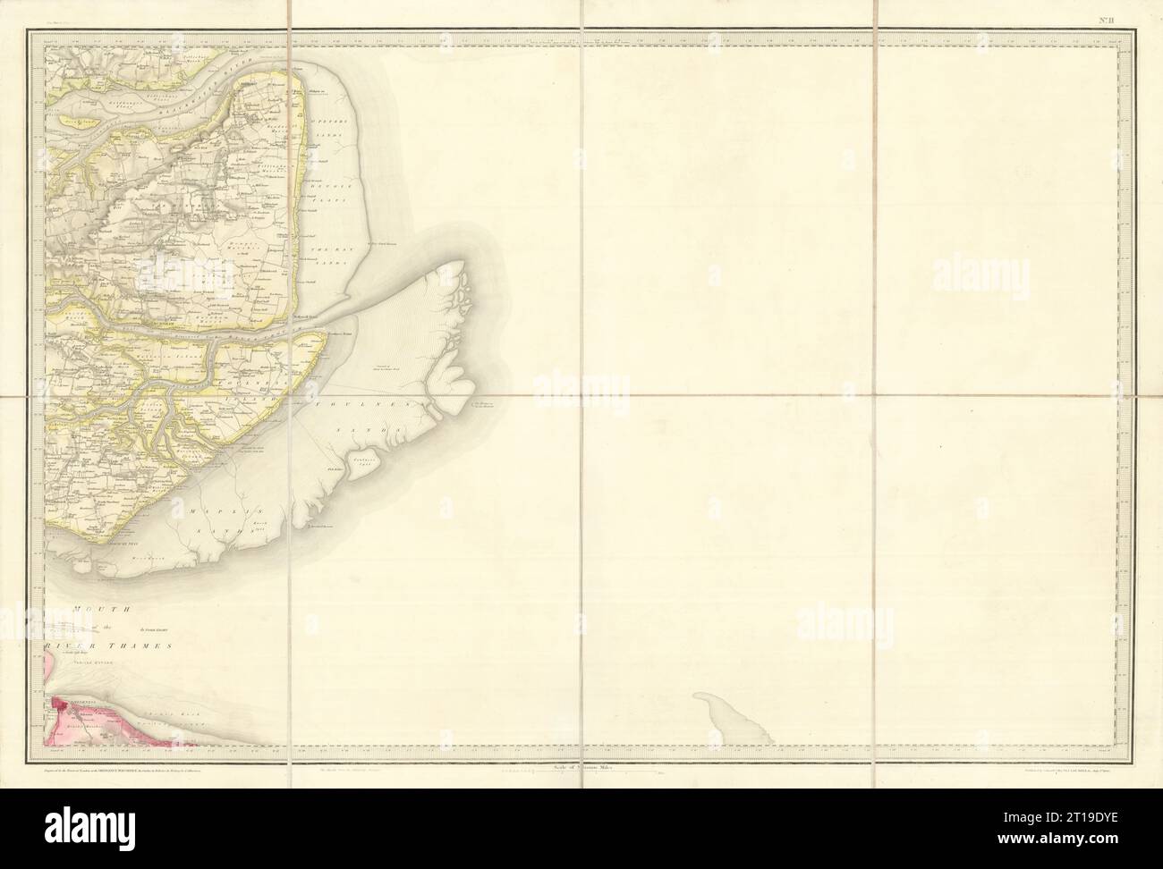 OS #2 Thames Estuary & Dengie. Burnham Foulness Shoeburyness Essex 1840 ...