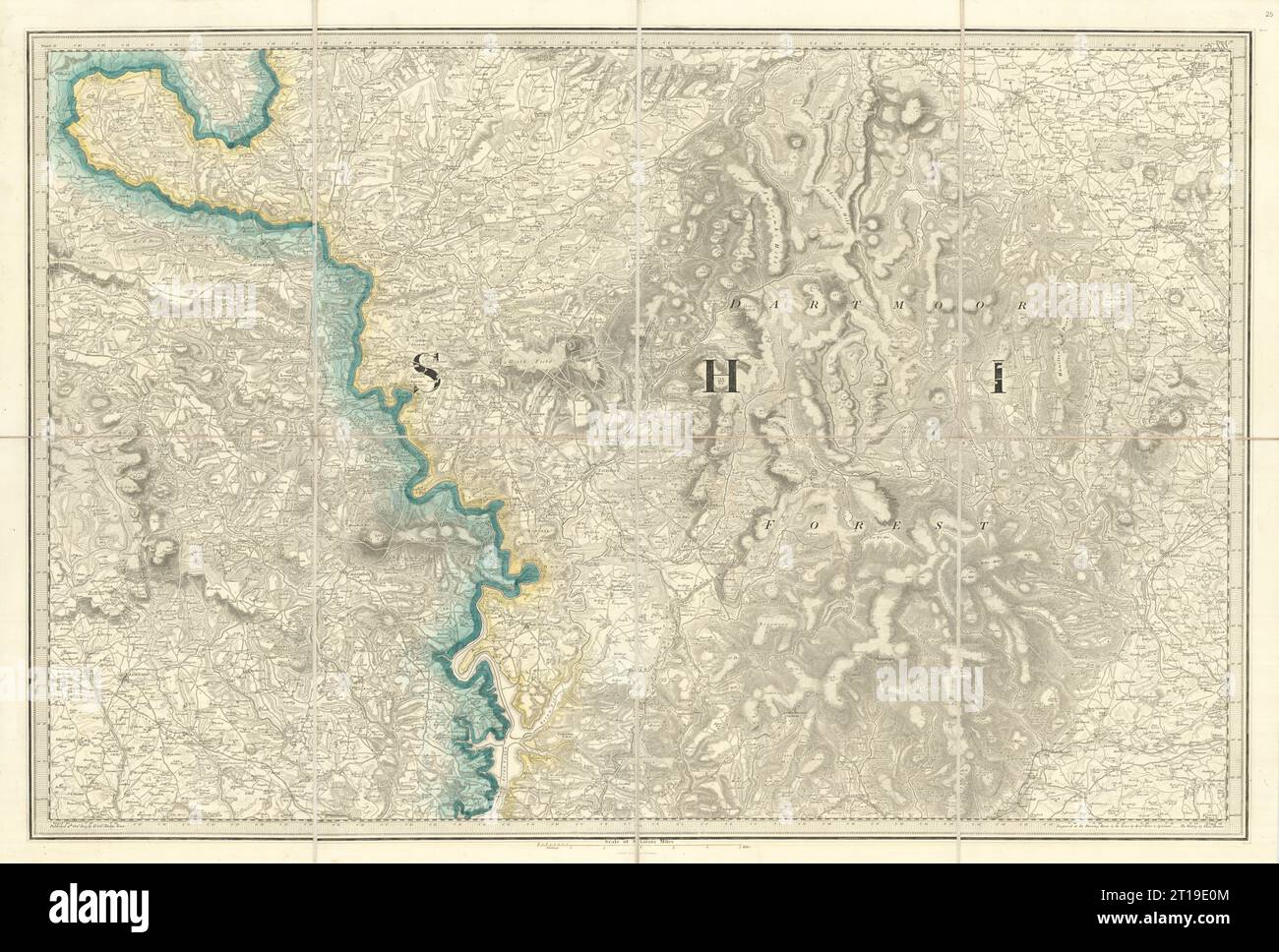 OS #25 Dartmoor & Bodmin Moor. Tavistock Launceston Devon Cornwall 1809 ...