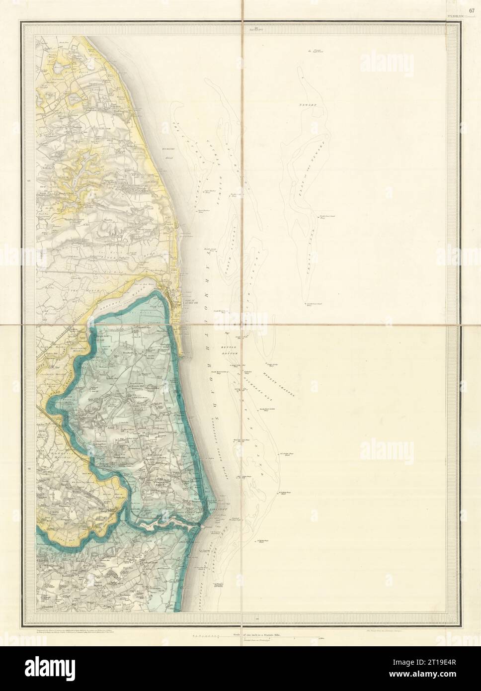 OS #67 Suffolk Coast Norfolk Broads. Great Yarmouth Lowestoft Gorleston ...