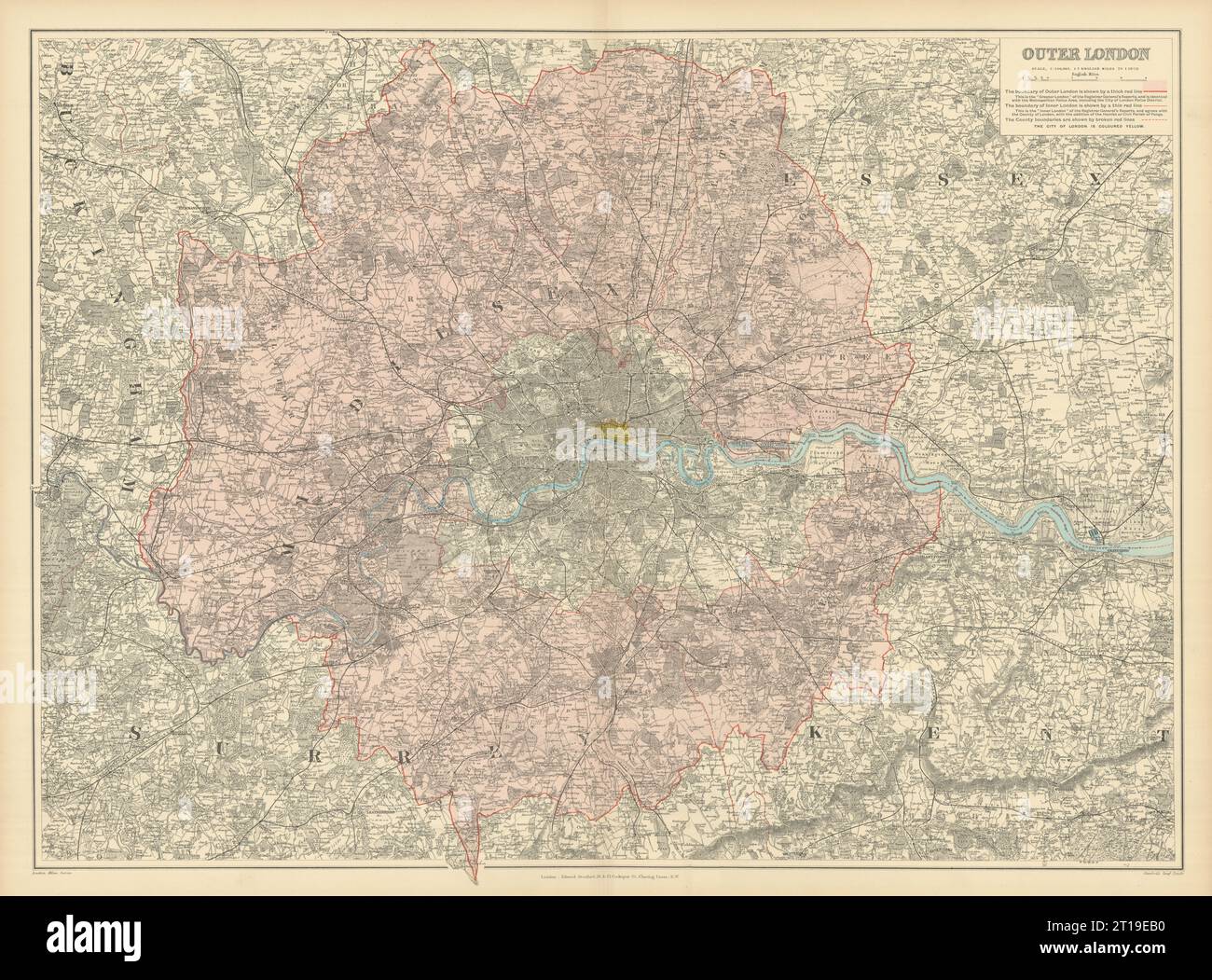 Outer [Greater] London. Metropolitan Police Area. 54x72cm. STANFORD ...