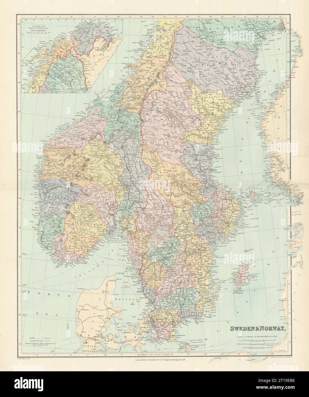 Scandinavia physical mountains fjords glaciers. Sweden Norway. STANFORD ...