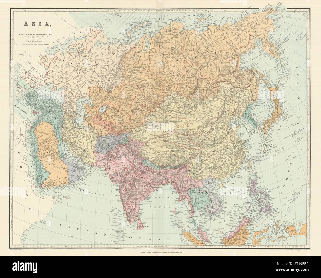 ASIA Japanese Formosa British India Siam Oman Abu Debi (Dhabi) STANFORD ...