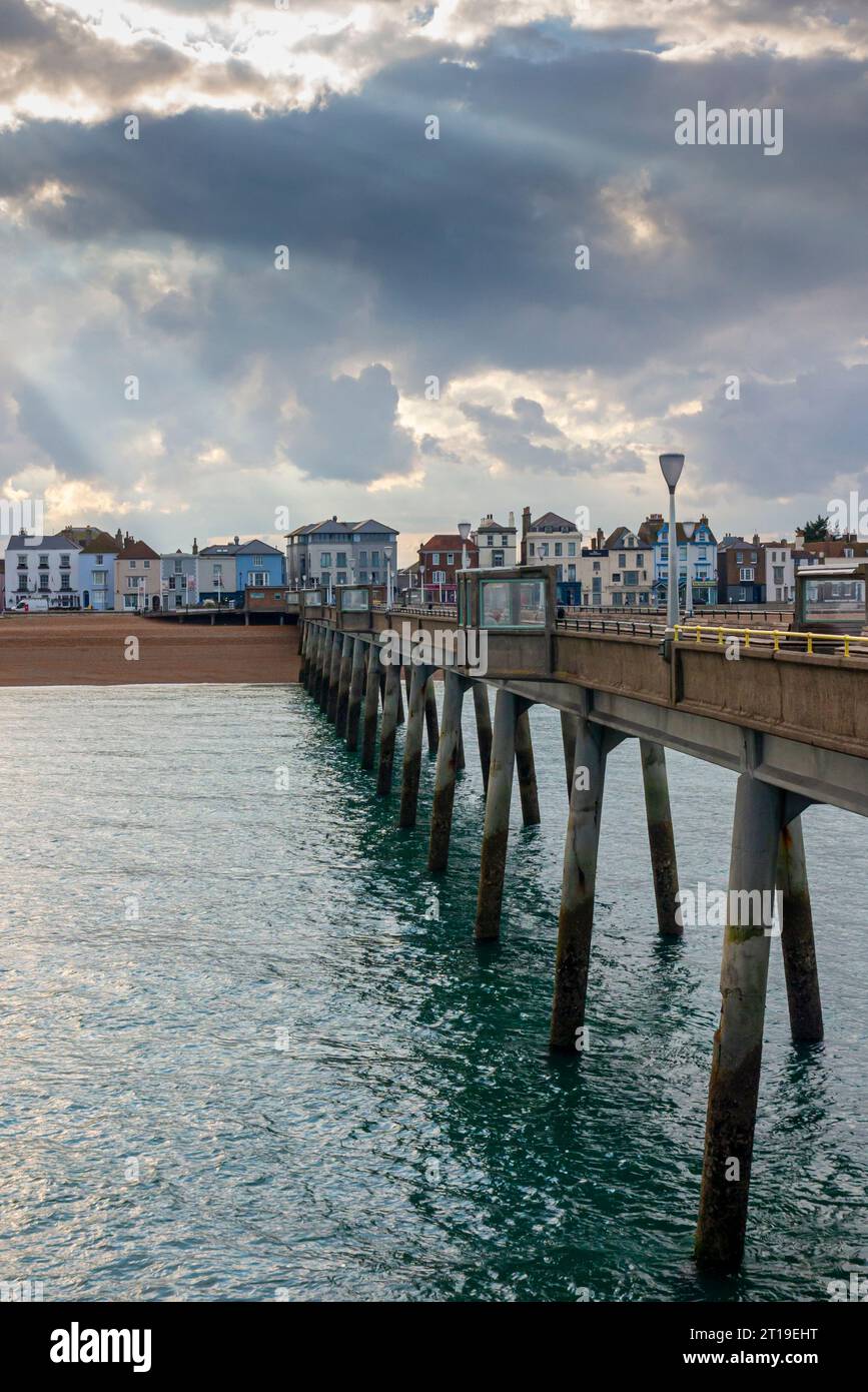 Deal Pier on the Kent coast in south east England UK built in 1957 and ...