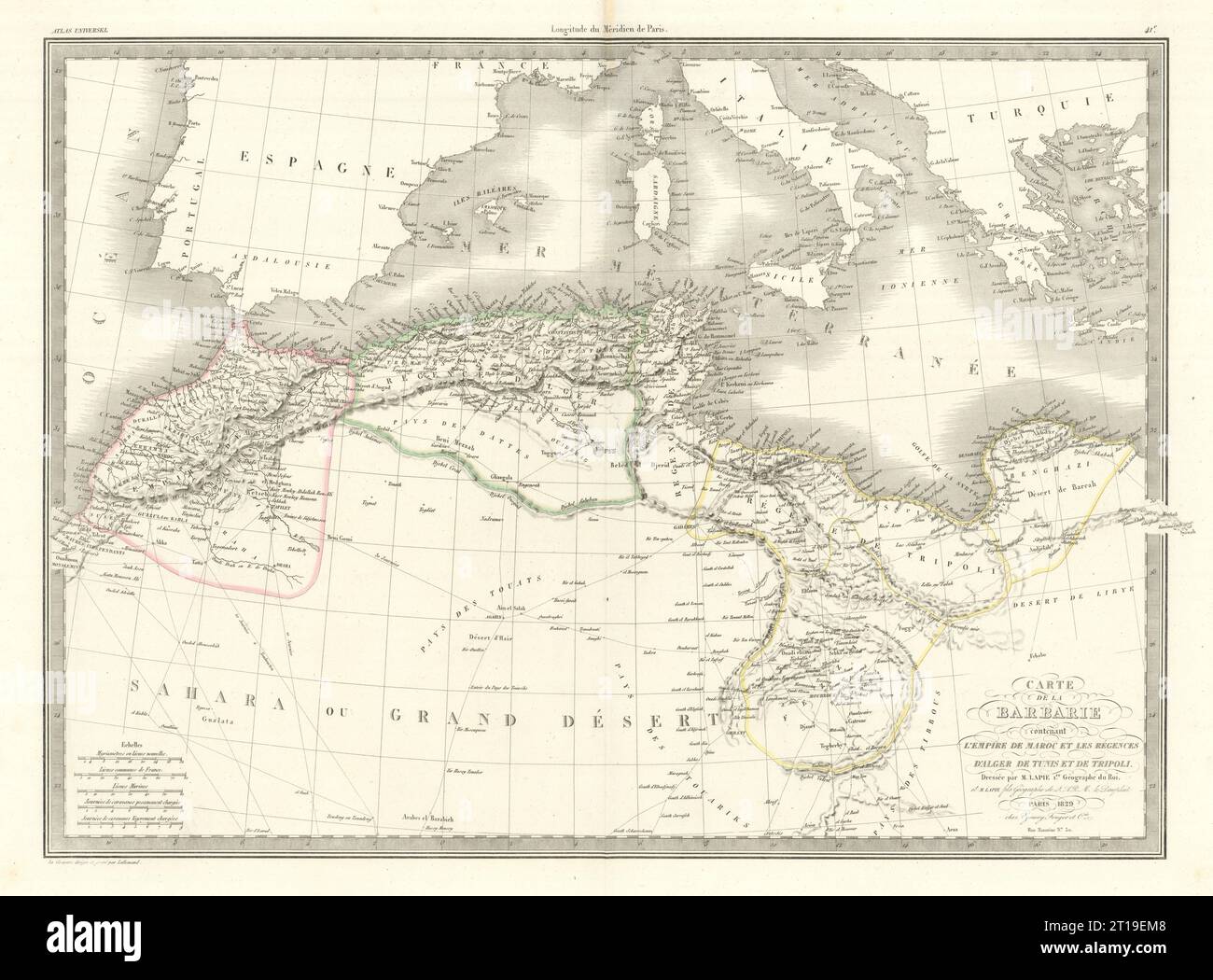 Carte de la Barbarie… l'empire de Maroc… North Africa Morocco. LAPIE ...