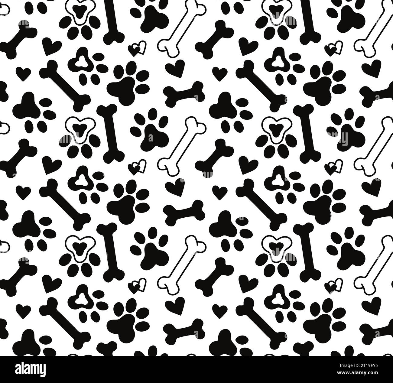 paw prints background with bones Stock Vector Image & Art - Alamy
