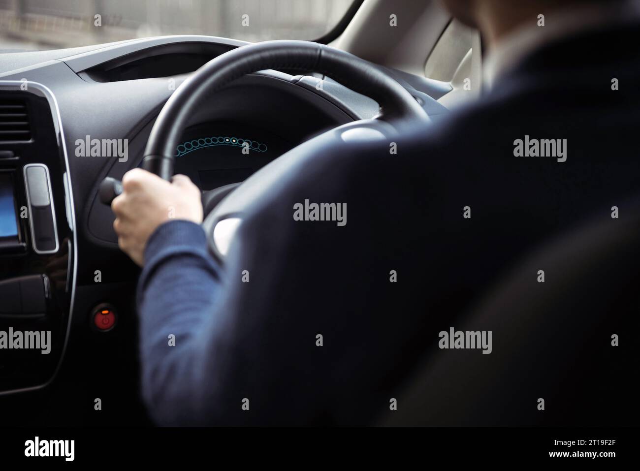 Car driving background. Steering wheel with driver's hands Stock Photo ...