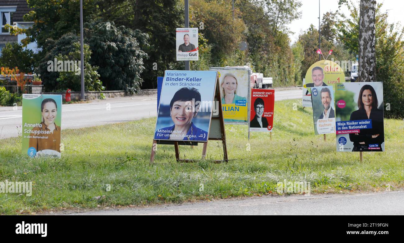 Foto Manuel Geisser 12.10. 2023 Baden, SCHWEIZ, Wahlplakate am ...