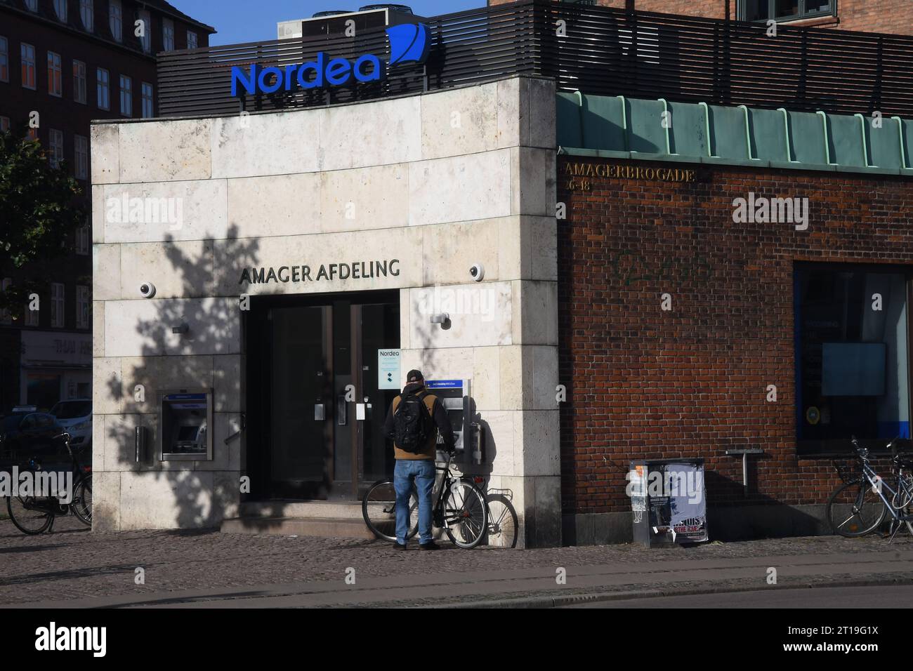 Copenhagen, Denmark /12 October. 2023/Nordea bank' branch in danish ...