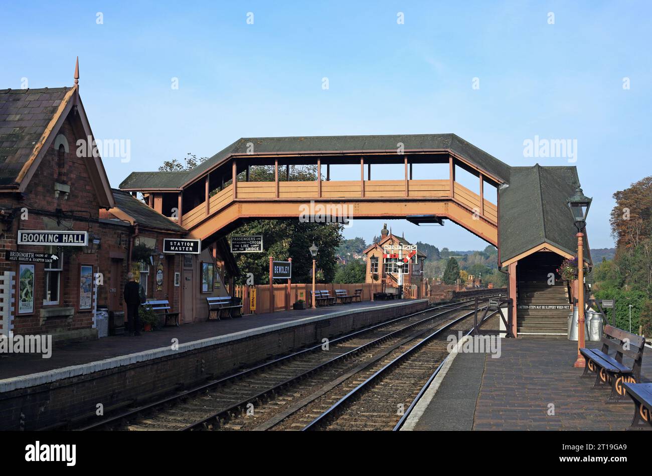 Passenger footbridge at Bewdley station, Bewdley, Worcestershire ...
