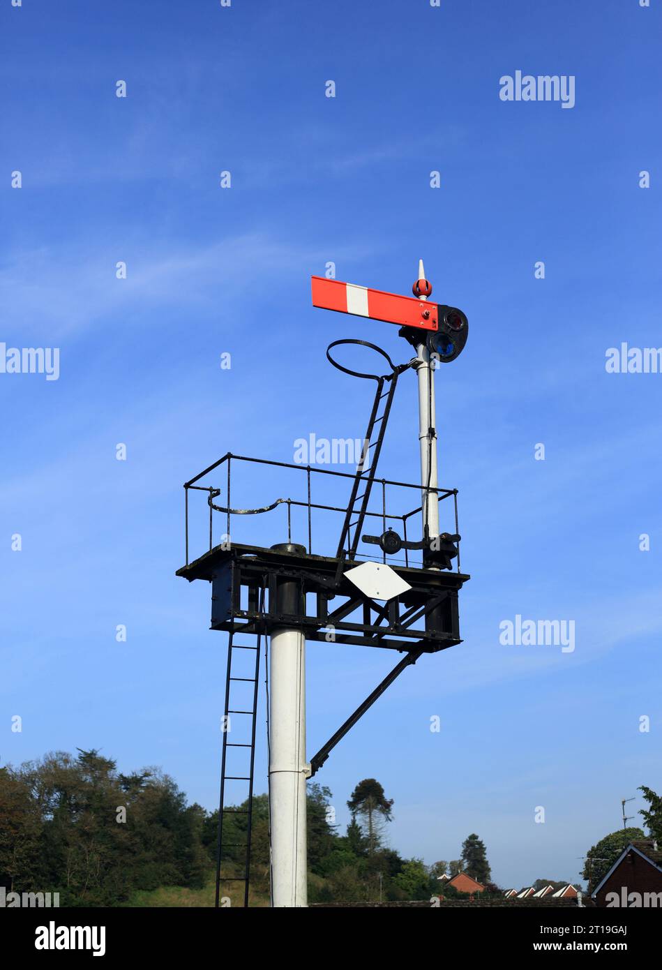 Railway semaphore signal at Bewdley station, Bewdley, Worcestershire ...