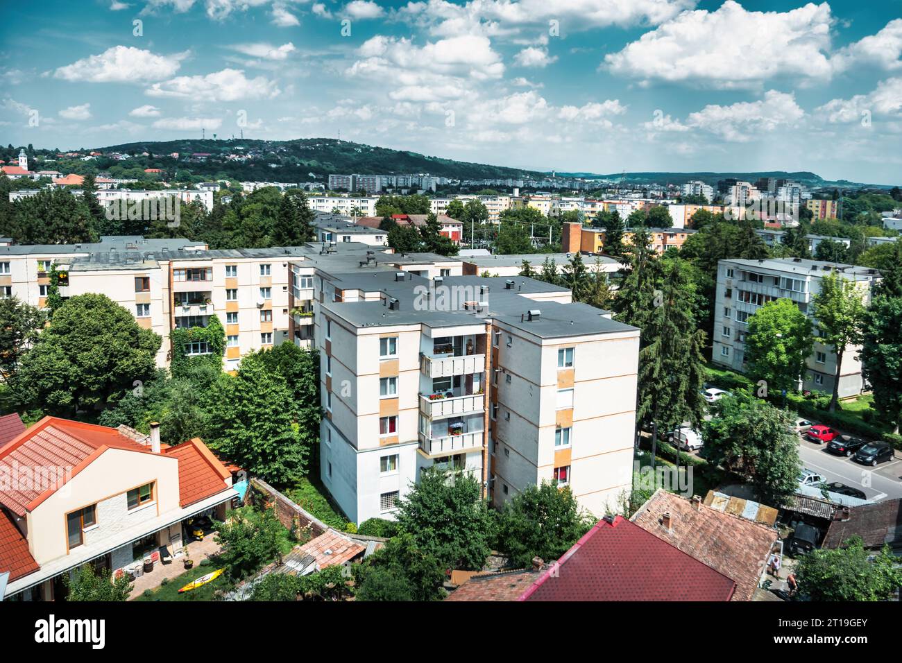 Residential district in Targu Mures, Transylvania, Romania Stock Photo ...
