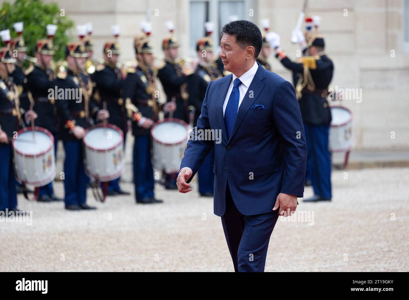 Paris, France. 12th Oct, 2023. Mongolia President Ukhnaagiin Khurelsukh ...