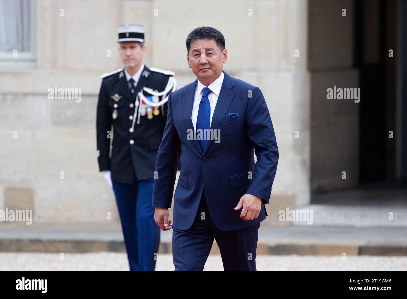 Paris, France. 12th Oct, 2023. Mongolia President Ukhnaagiin Khurelsukh ...