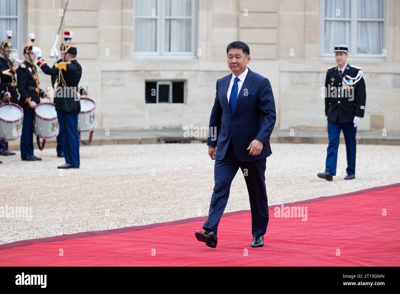 Paris, France. 12th Oct, 2023. Mongolia President Ukhnaagiin Khurelsukh ...
