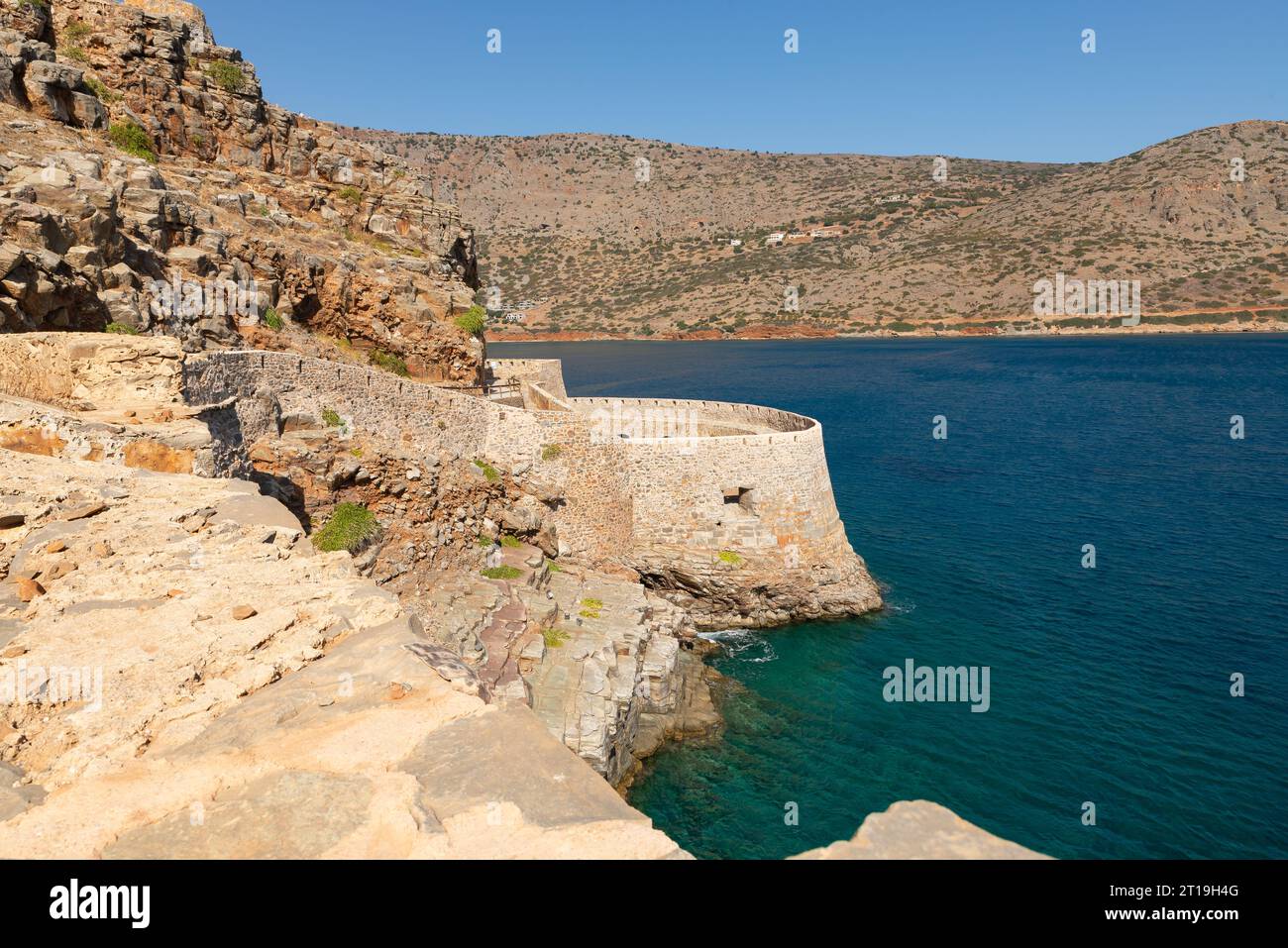 Spinalonga Fortress, built in the 16th century by the Venetians, in ...