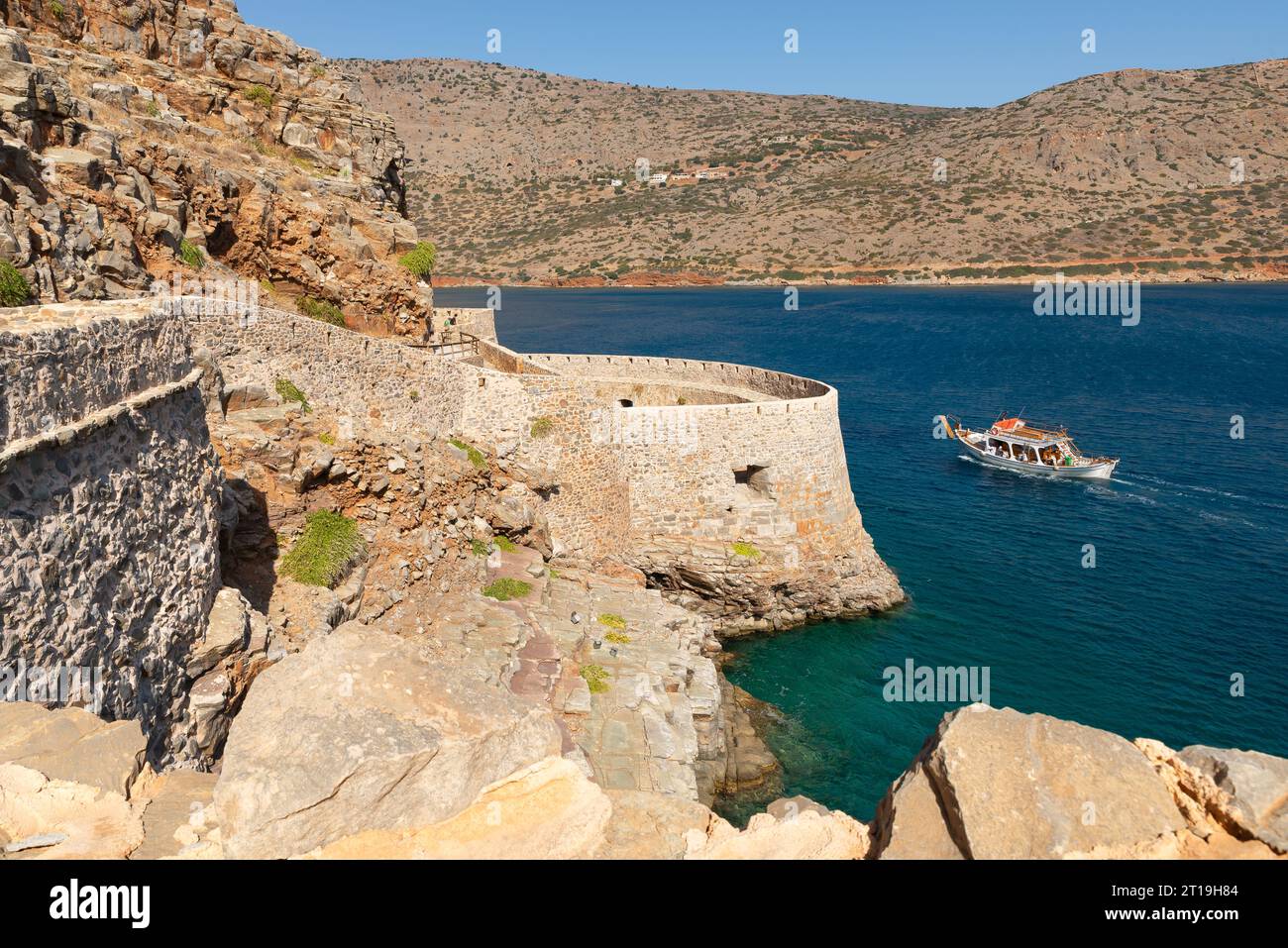 Spinalonga Fortress, built in the 16th century by the Venetians, in ...