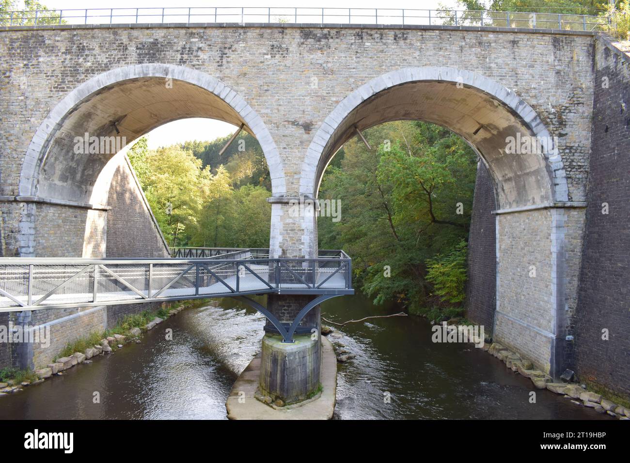 tall arch bridge in the Ardennes Stock Photo - Alamy