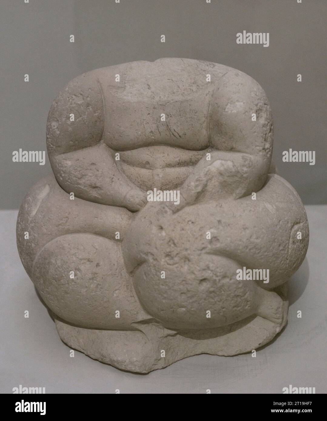 Headless sculpture of a seated human figure. From Hagar Qim, Malta ...