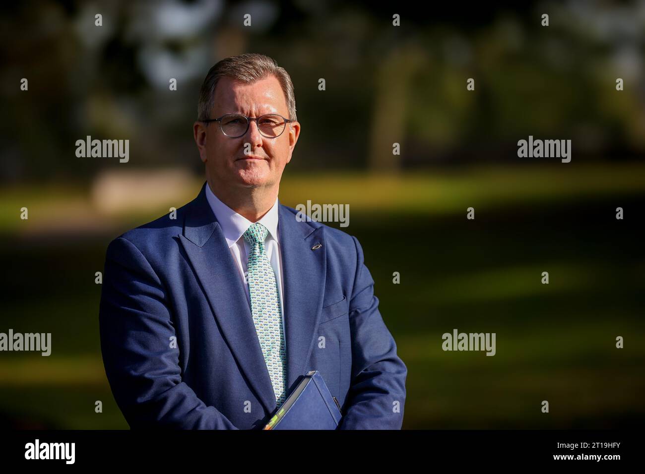 Leader Of The Dup Sir Jeffrey Donaldson Mp At Lisburn Castle Gardens