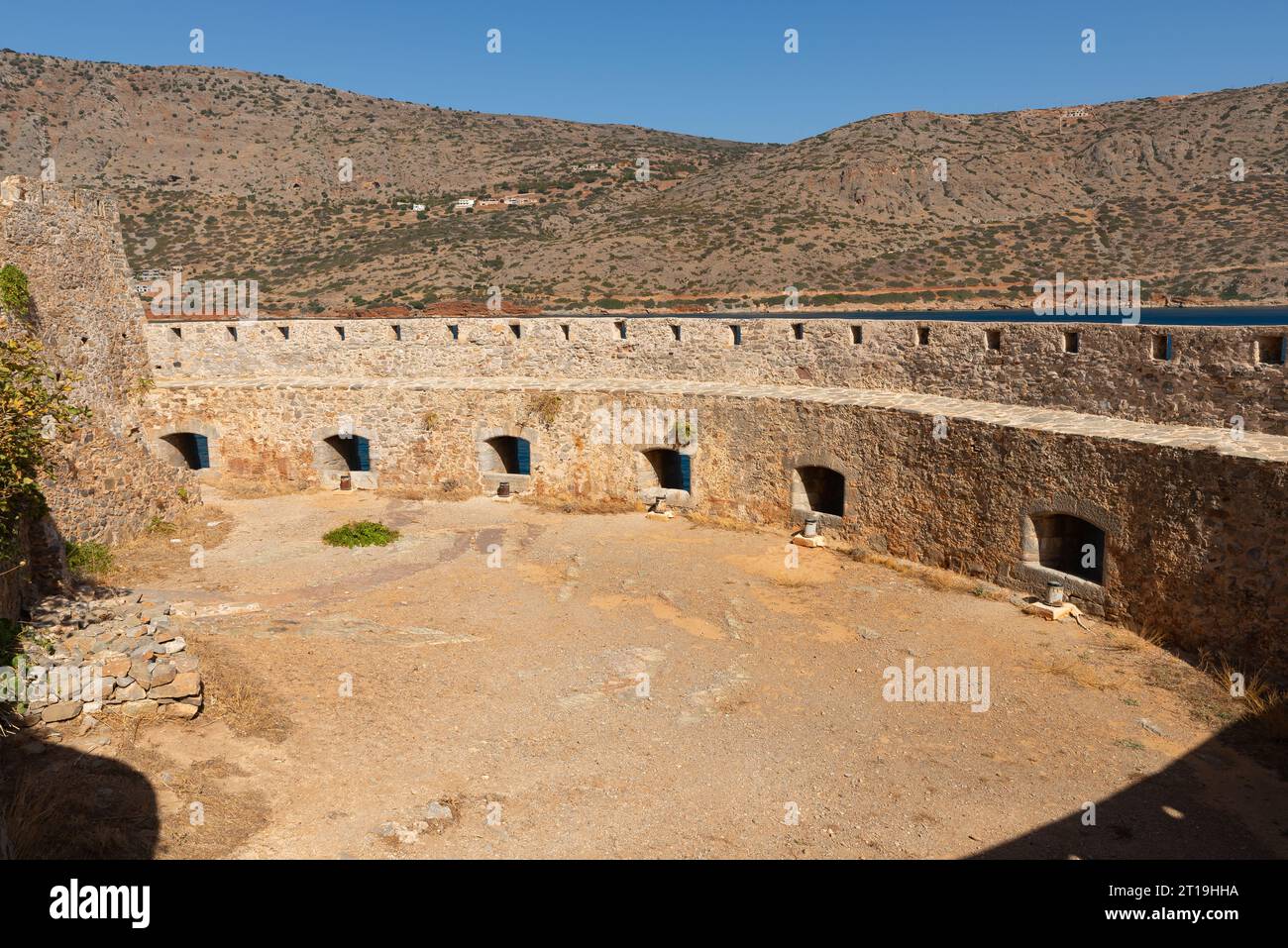 Spinalonga Fortress, built in the 16th century by the Venetians, in ...