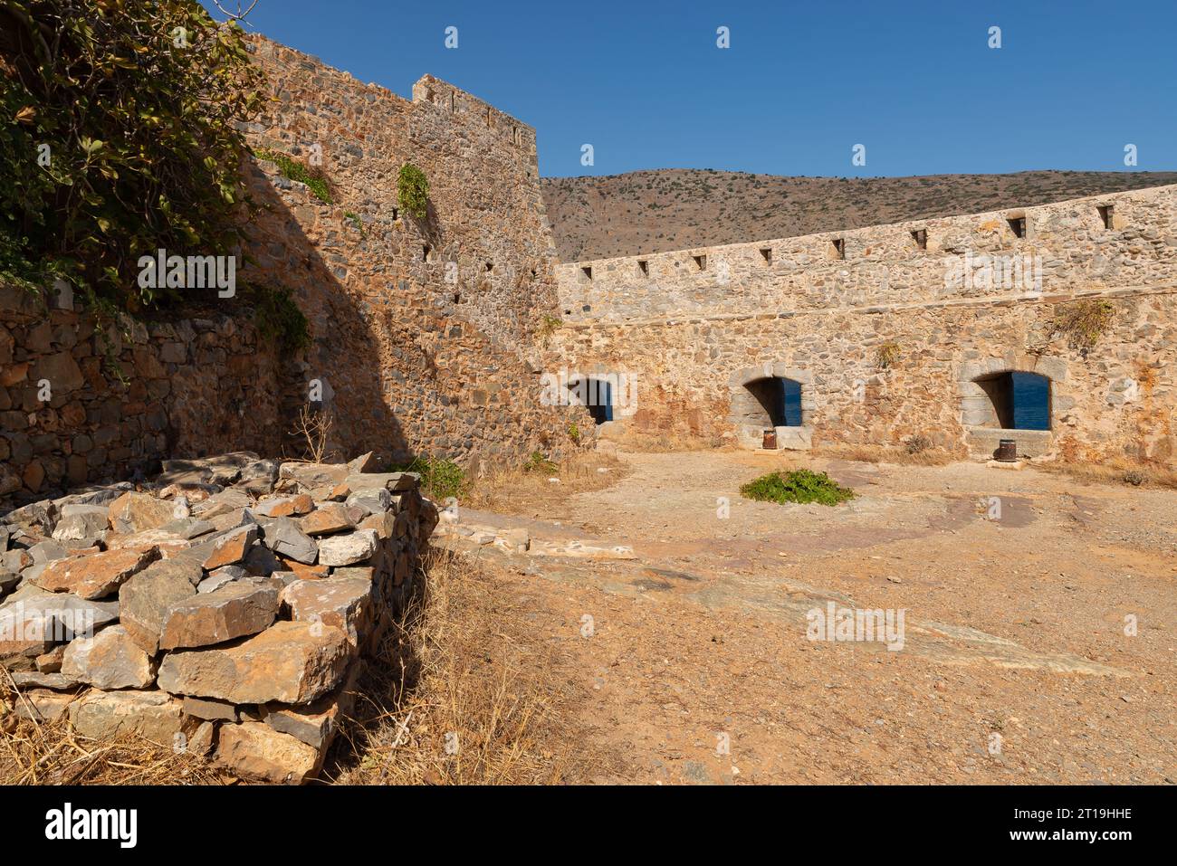 Spinalonga Fortress, built in the 16th century by the Venetians, in ...