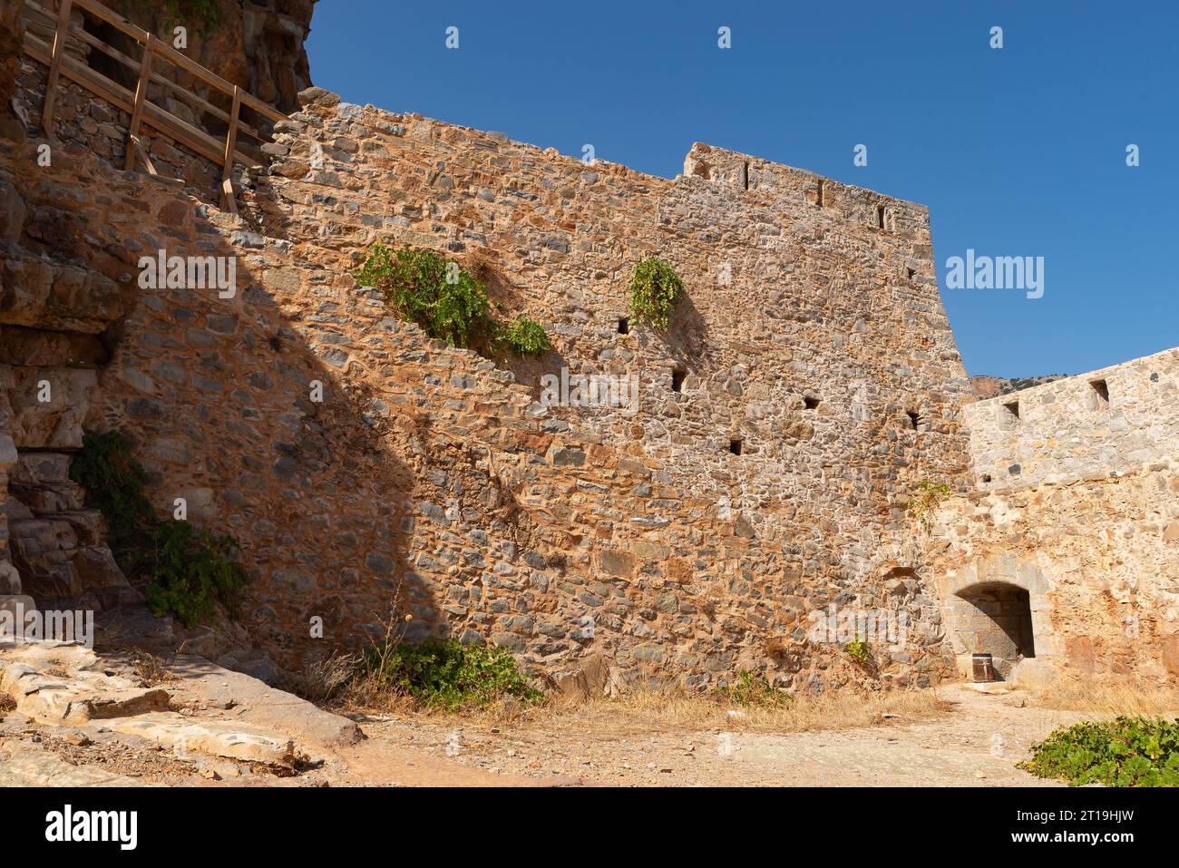 Spinalonga Fortress, built in the 16th century by the Venetians, in ...