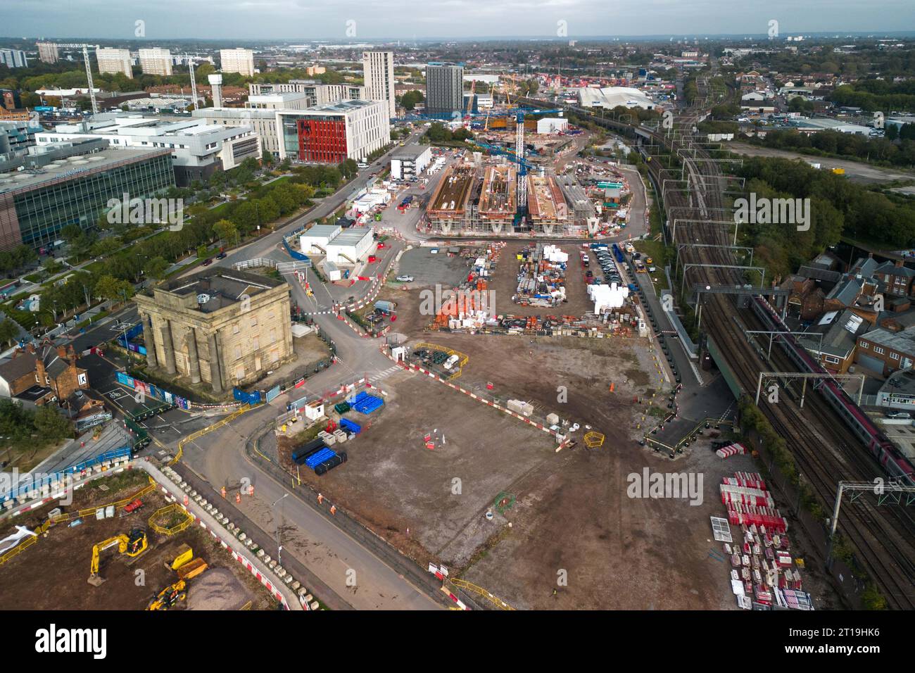 Curzon Street, Birmingham, 12th October 2023 - Work continues on HS2 in ...