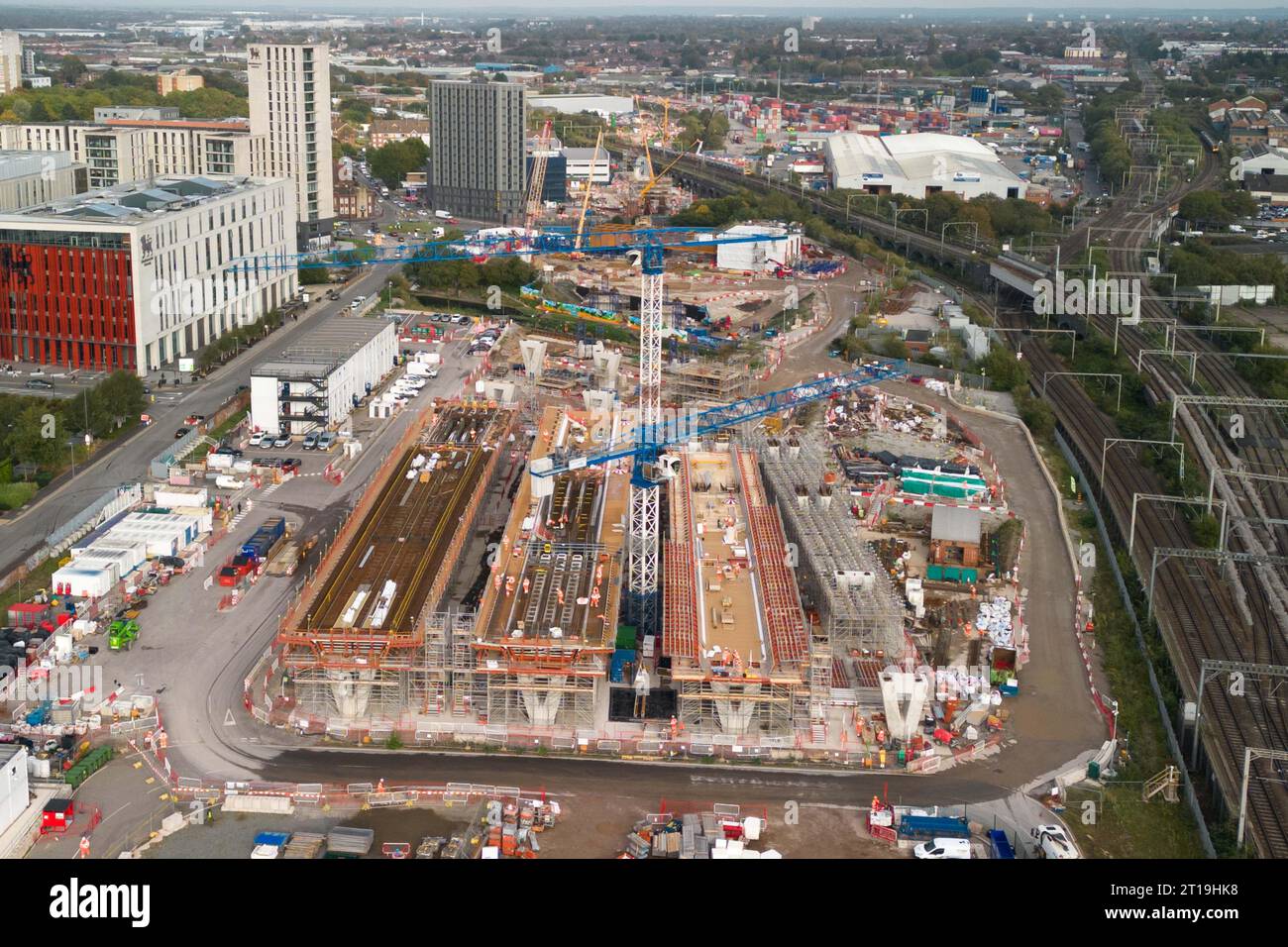 Curzon Street, Birmingham, 12th October 2023 - Work continues on HS2 in ...