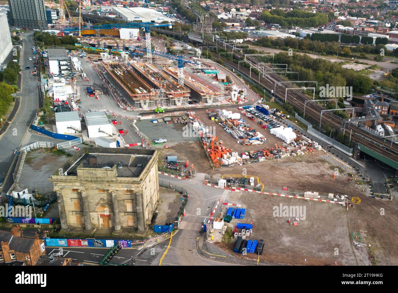 Curzon Street, Birmingham, 12th October 2023 - Work continues on HS2 in ...