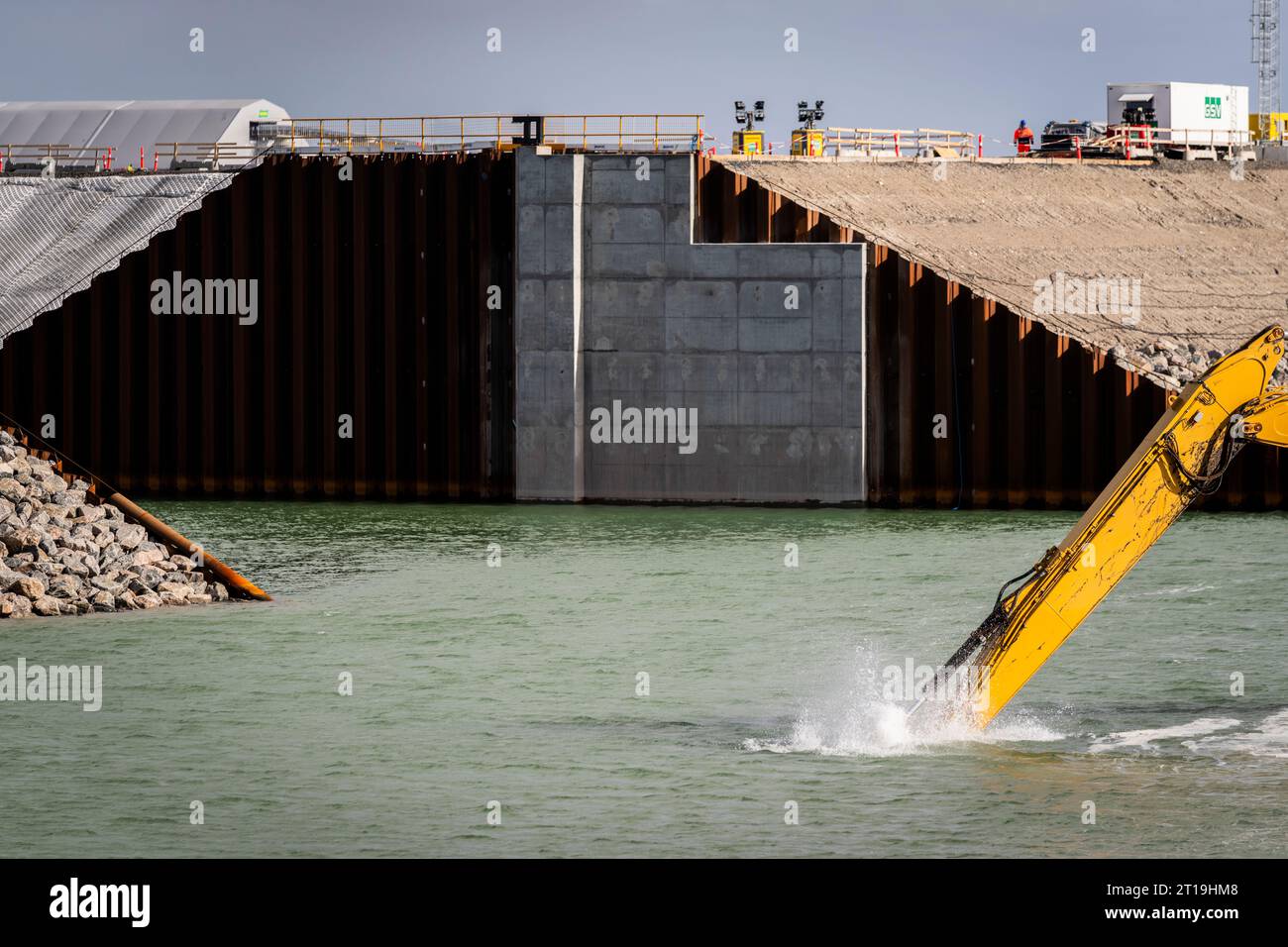 The construction of the Fehmarn Belt tunnel in Roedbyhavn, southern ...