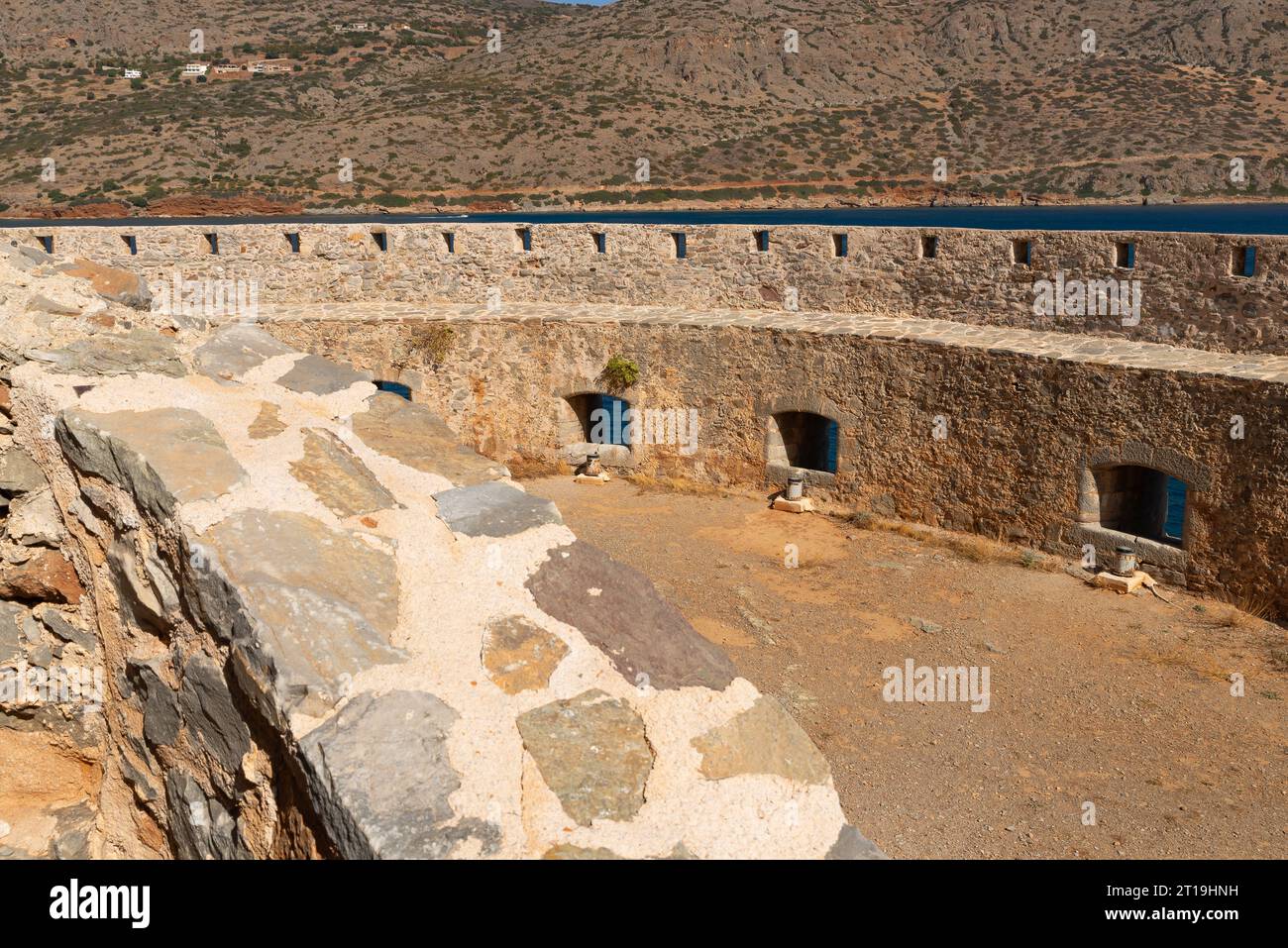Spinalonga Fortress, built in the 16th century by the Venetians, in ...