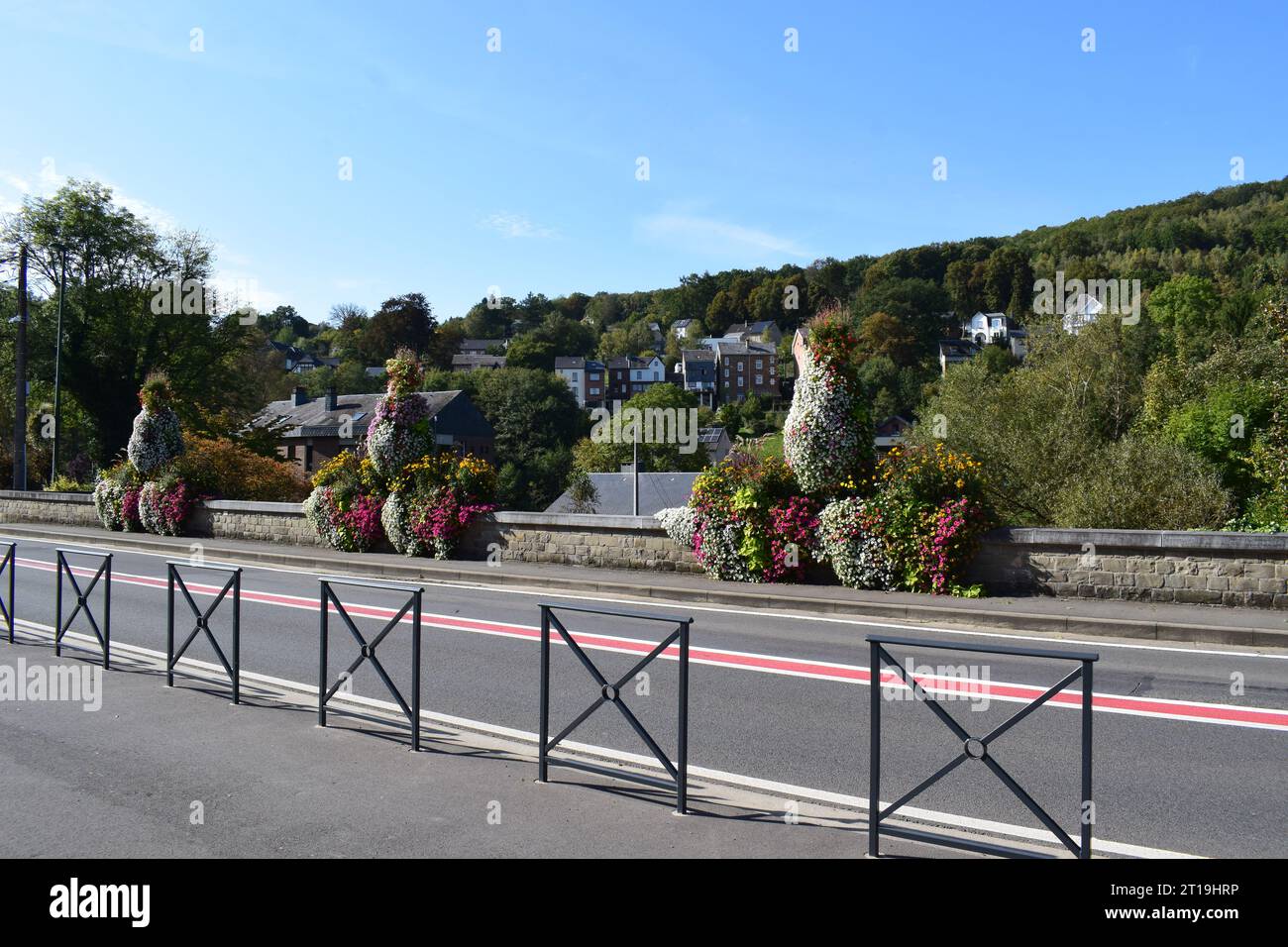 bridge with man flowers Stock Photo - Alamy