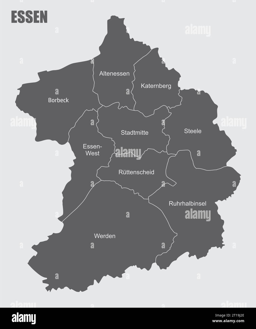 Essen administrative map isolated on gray backgound, Germany Stock Vector Image & Art - Alamy
